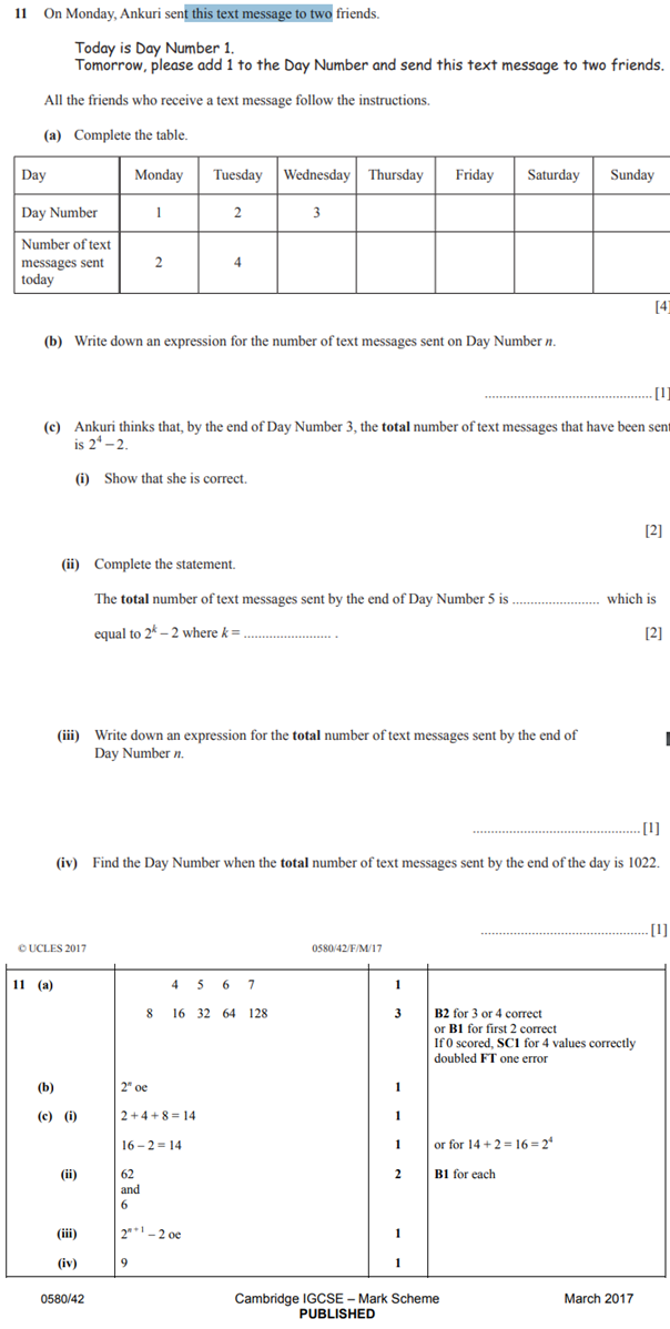 SEQUENCES IGCSE :: Gymnázium